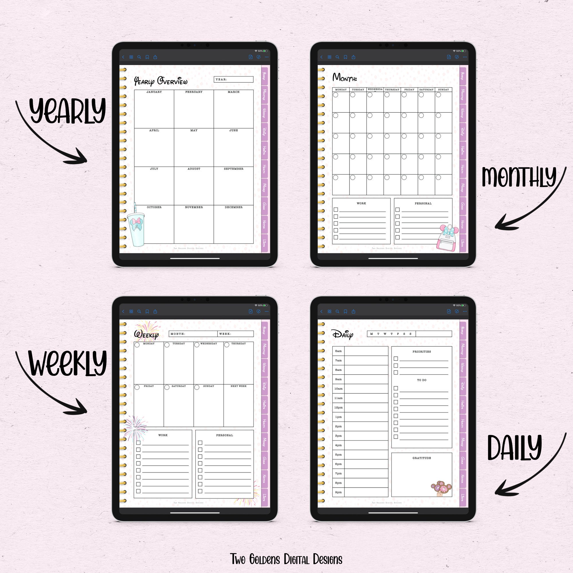 Disney Inspired, Digital Planner, iPad Planner, Goodnotes Planner ...