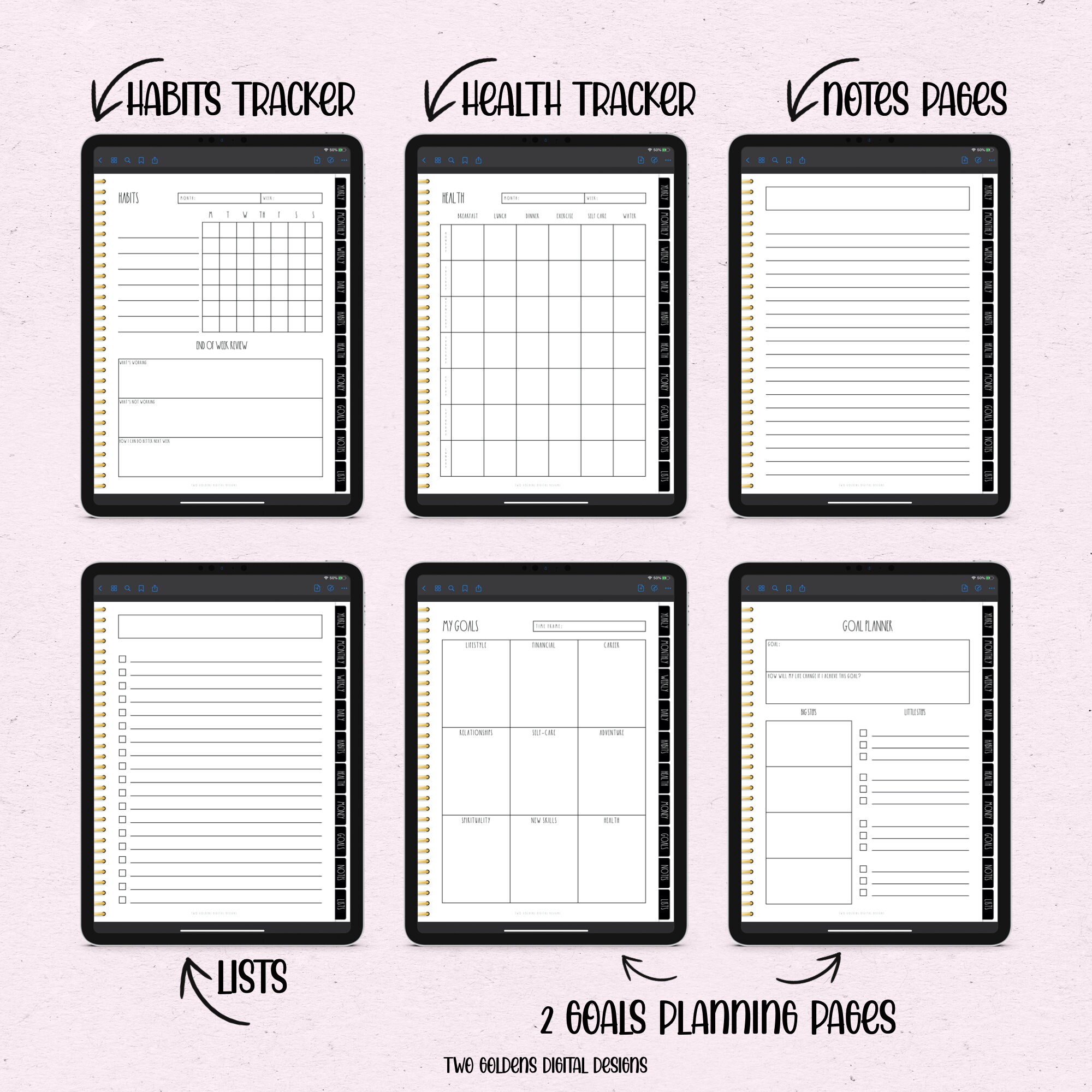 Rae Dunn Inspired, Digital Planner, iPad Planner, Goodnotes Planner ...