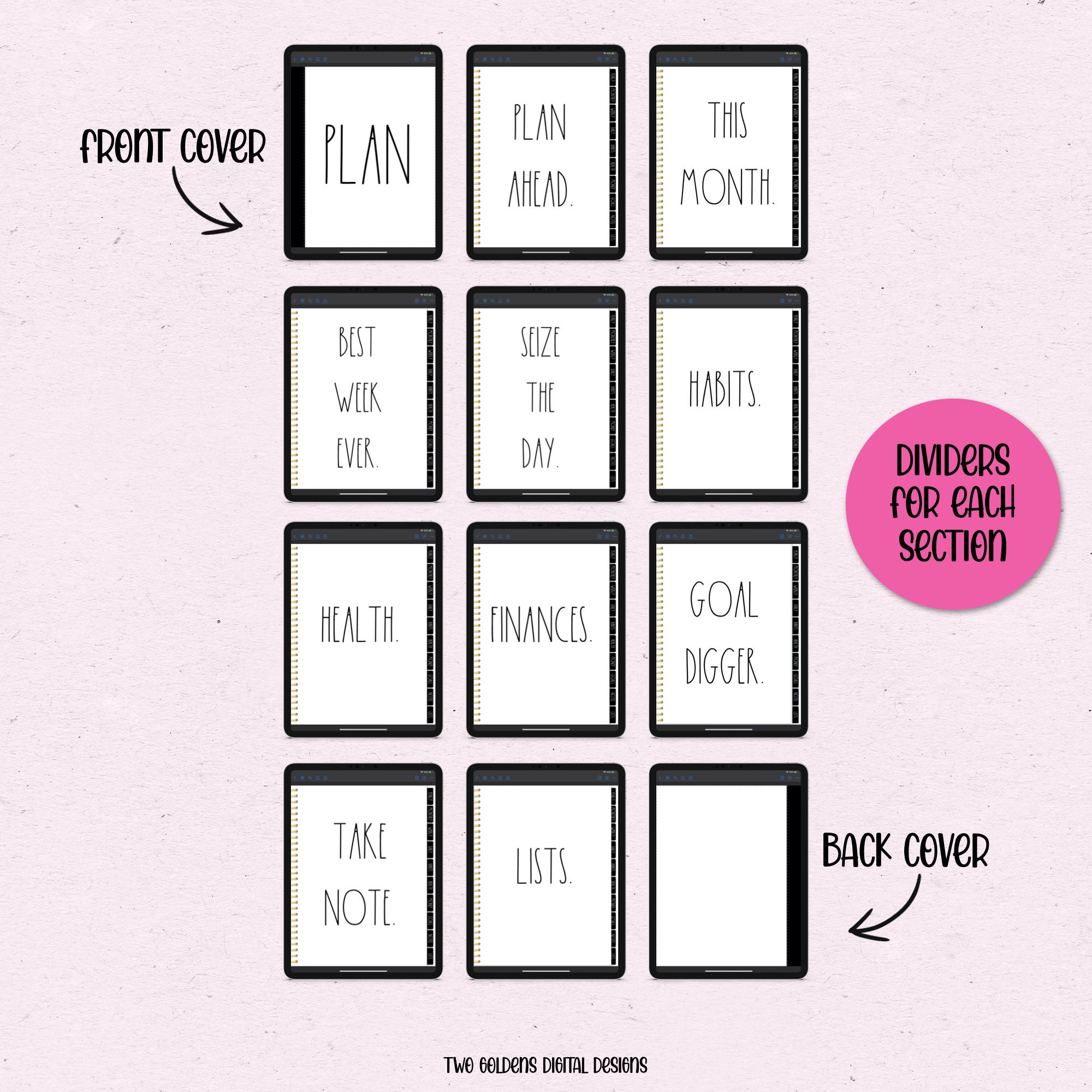 Rae Dunn Inspired, Digital Planner, iPad Planner, Goodnotes Planner ...