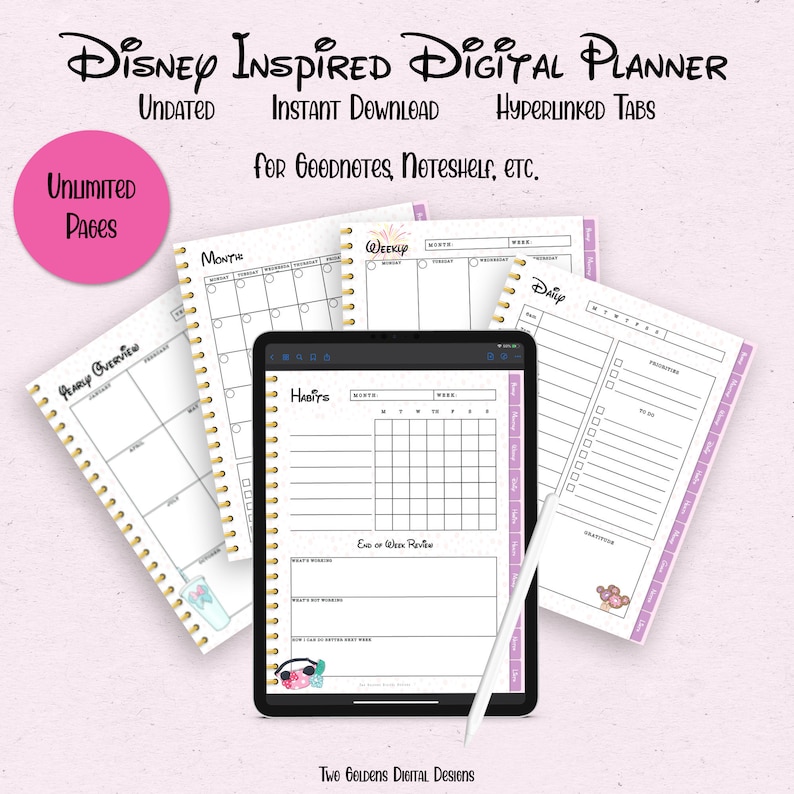 Disney Inspired, Digital Planner, iPad Planner, Goodnotes Planner ...