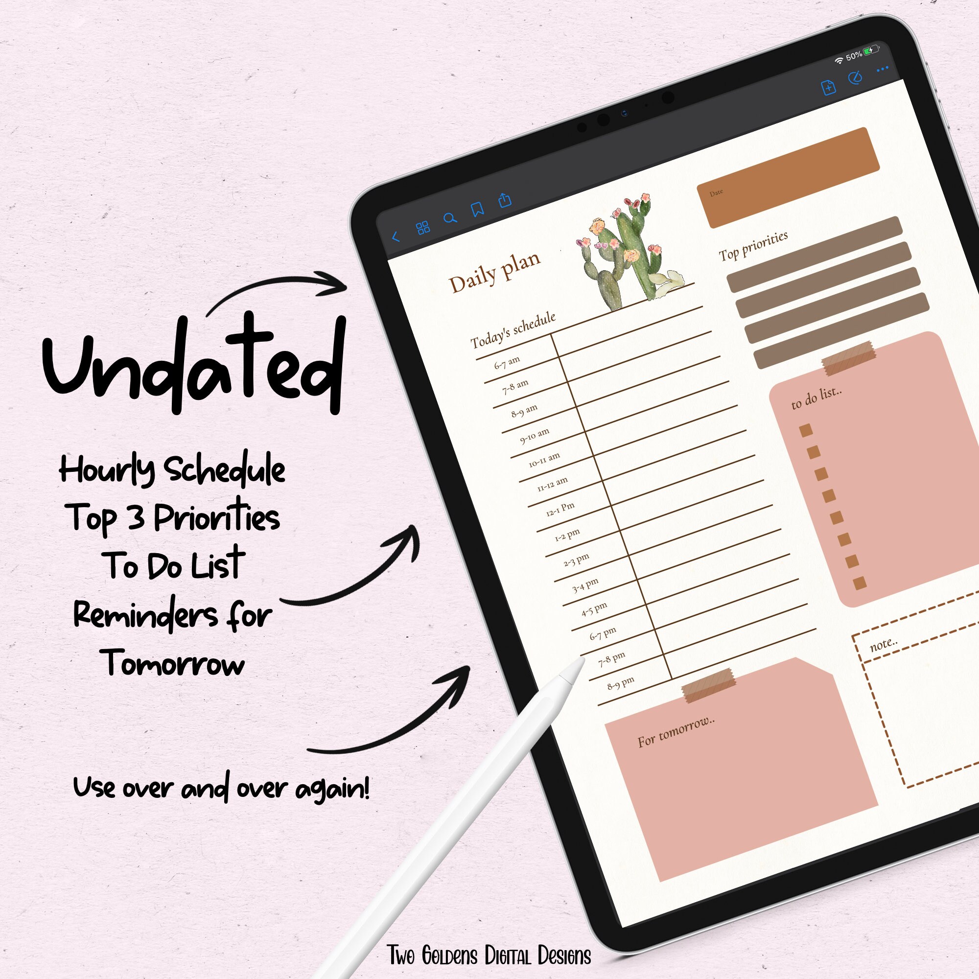 Daily Digital Planner, Daily Printable Planner, Goodnotes Planner ...