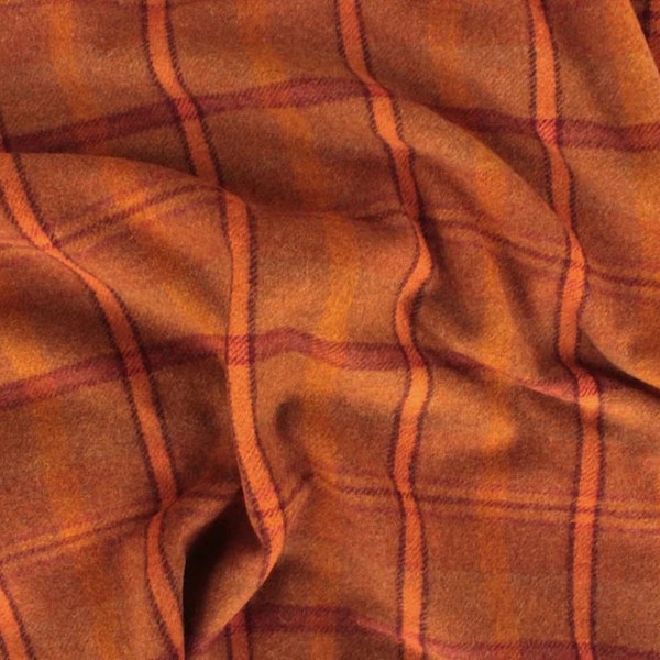 Orange Plaid Fabric - Etsy