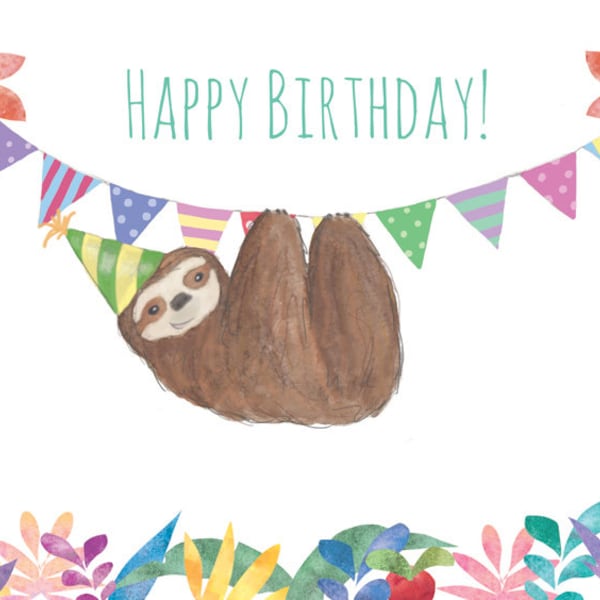 Sloth Card - Etsy
