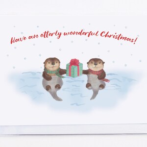 Otter Christmas Card (blank Inside) - Etsy