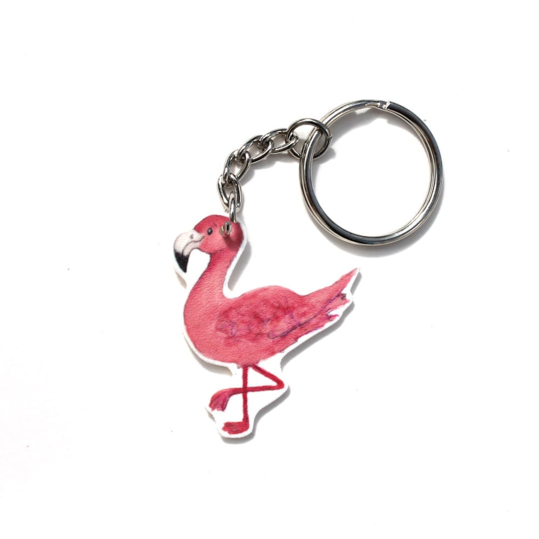 Flamingo Bird Keyring / Keychain - Etsy UK
