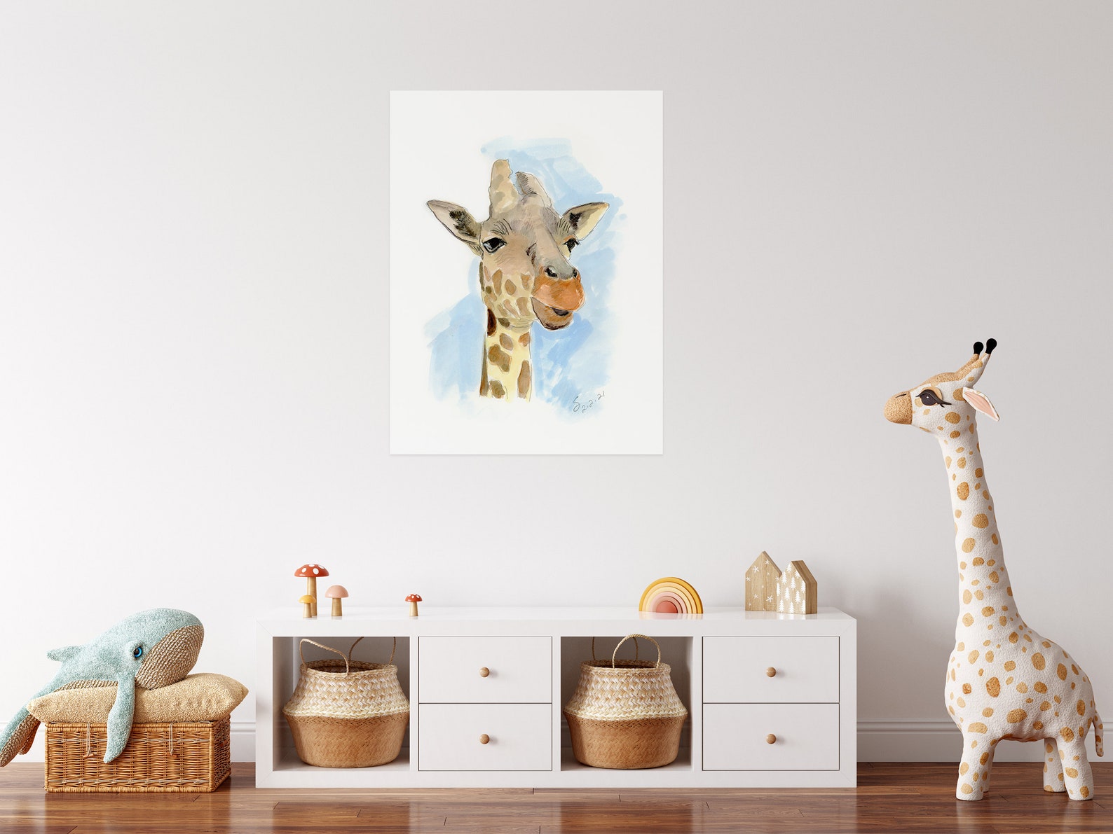 Giraffe Poster Animal Art Kids Room Decor Watercolor - Etsy