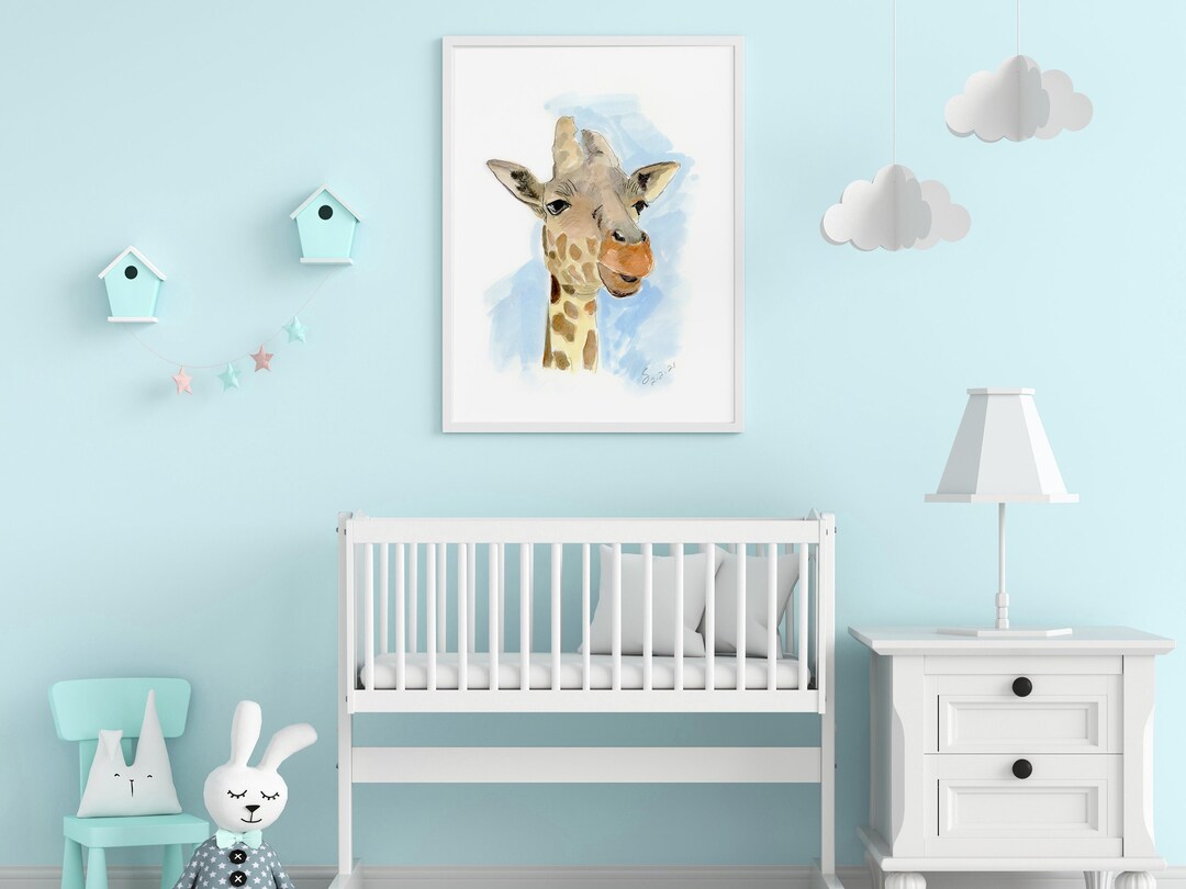 Giraffe Poster, Animal Art, Kids Room Decor, Watercolor Nursery Wall ...