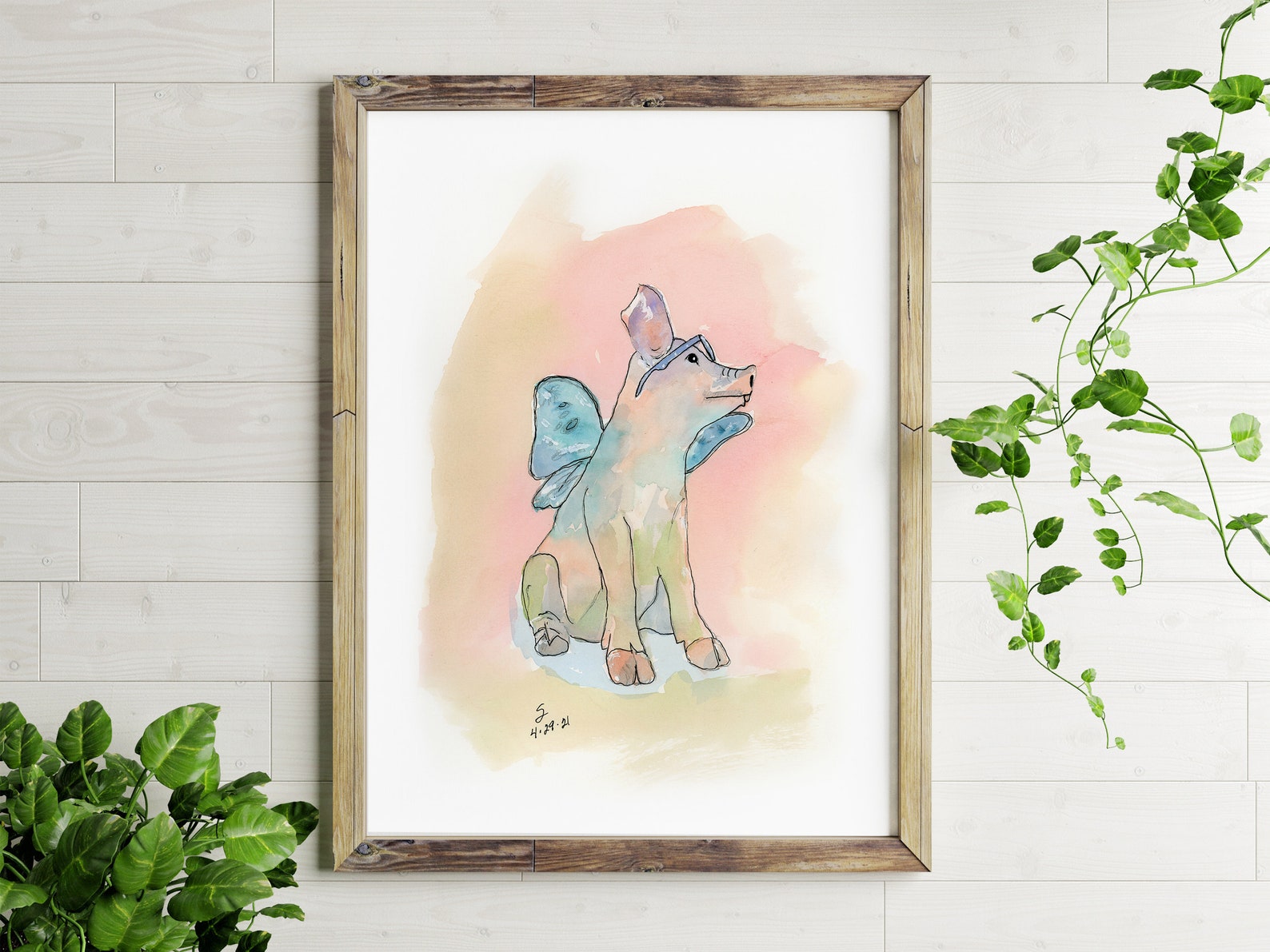 Pigs Fly Poster Watercolor, Nursery Art Print, Kids Wall Art Decor ...