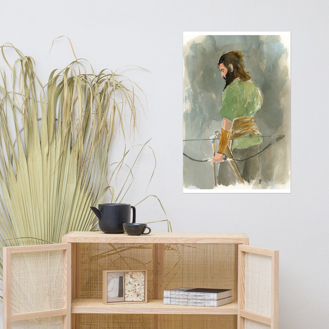 Archer Poster, Watercolor Wall Art, Archery Decor, Bow and Arrow Poster ...