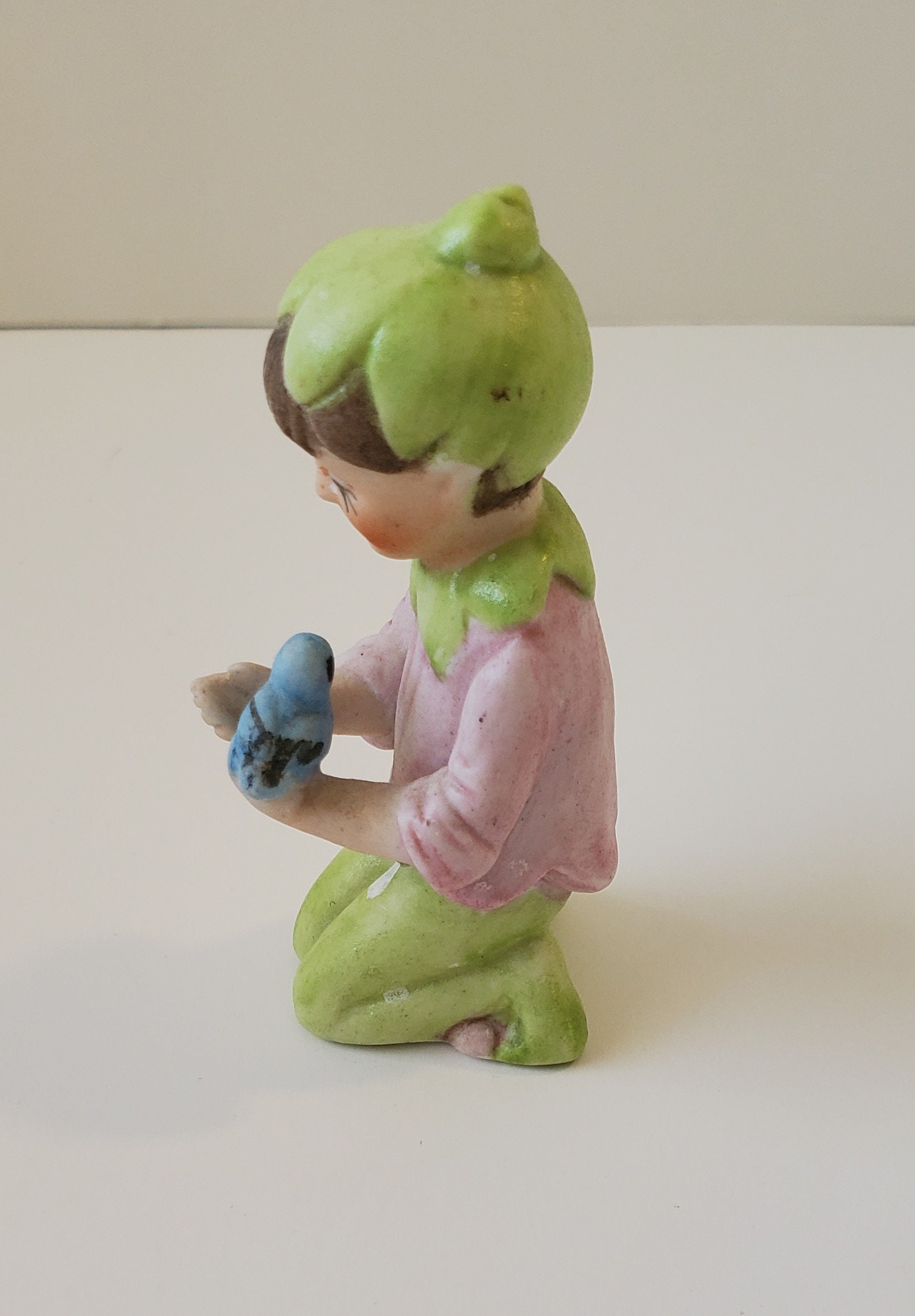 Josef Originals 700 Series Figurine, Pixie/elf/fairy and Bluebird - Etsy