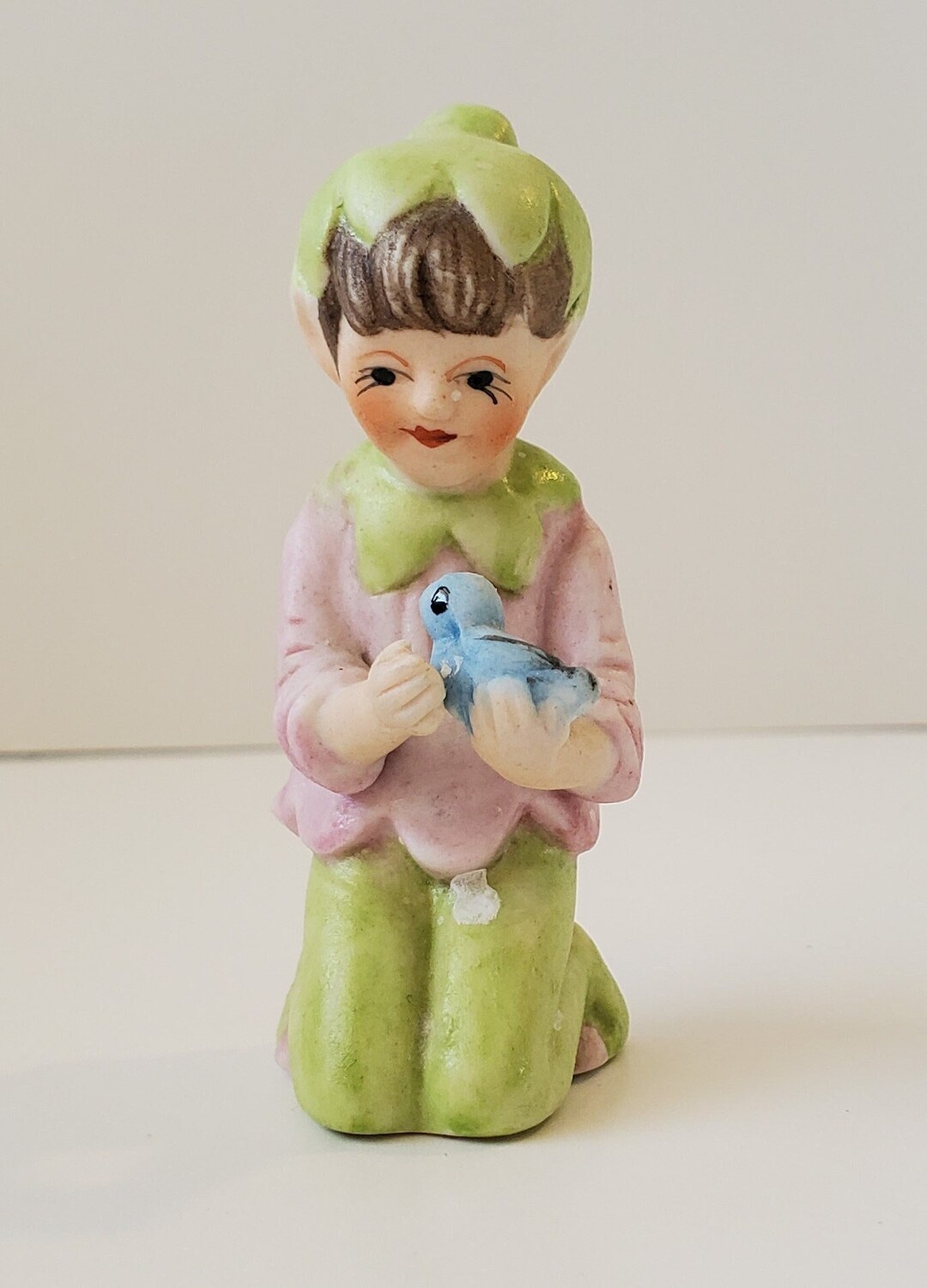Josef Originals 700 Series Figurine, Pixie/elf/fairy and Bluebird - Etsy