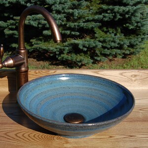 E. C. Racicot Art Sink Handmade Stoneware Pottery Cabin Rustic Country ...