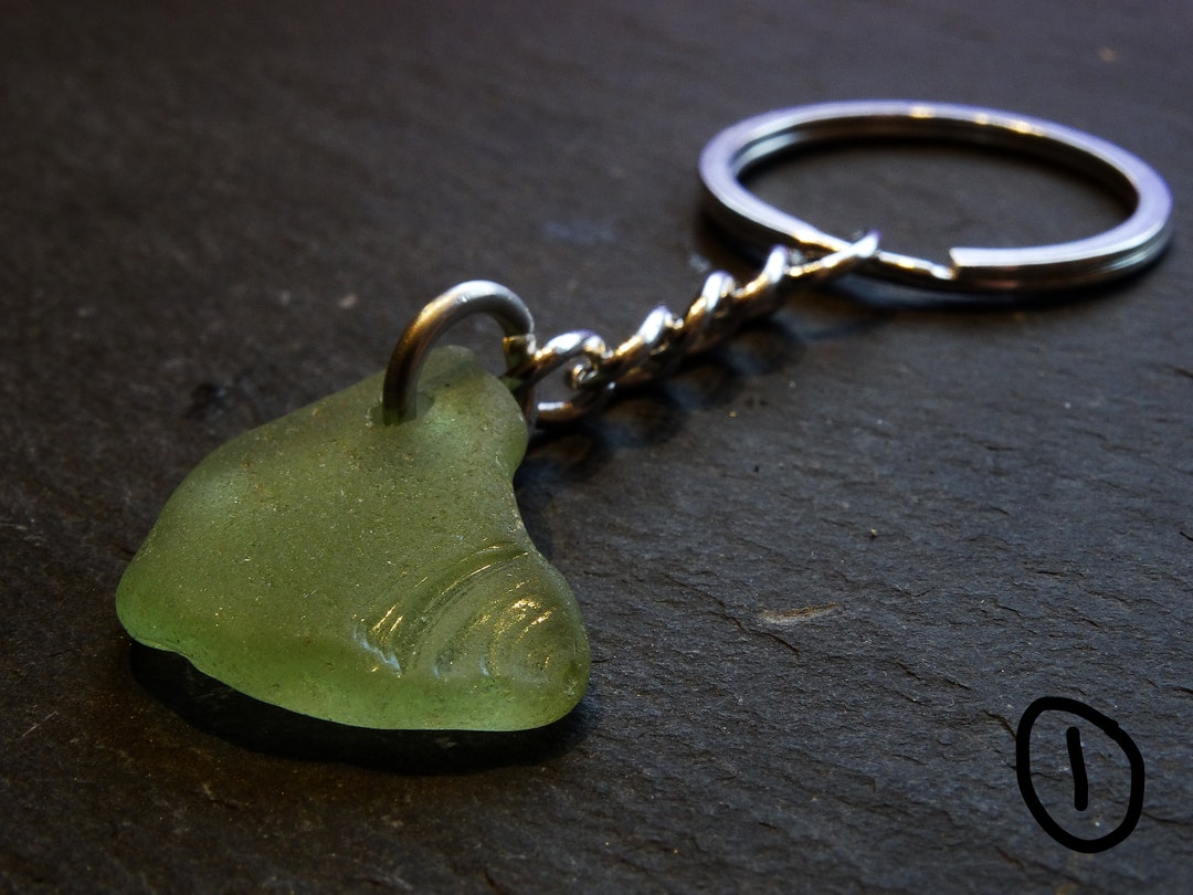 Sea Glass Keyring - Genuine Sea Glass - Real Sea Glass - Sea Glass ...