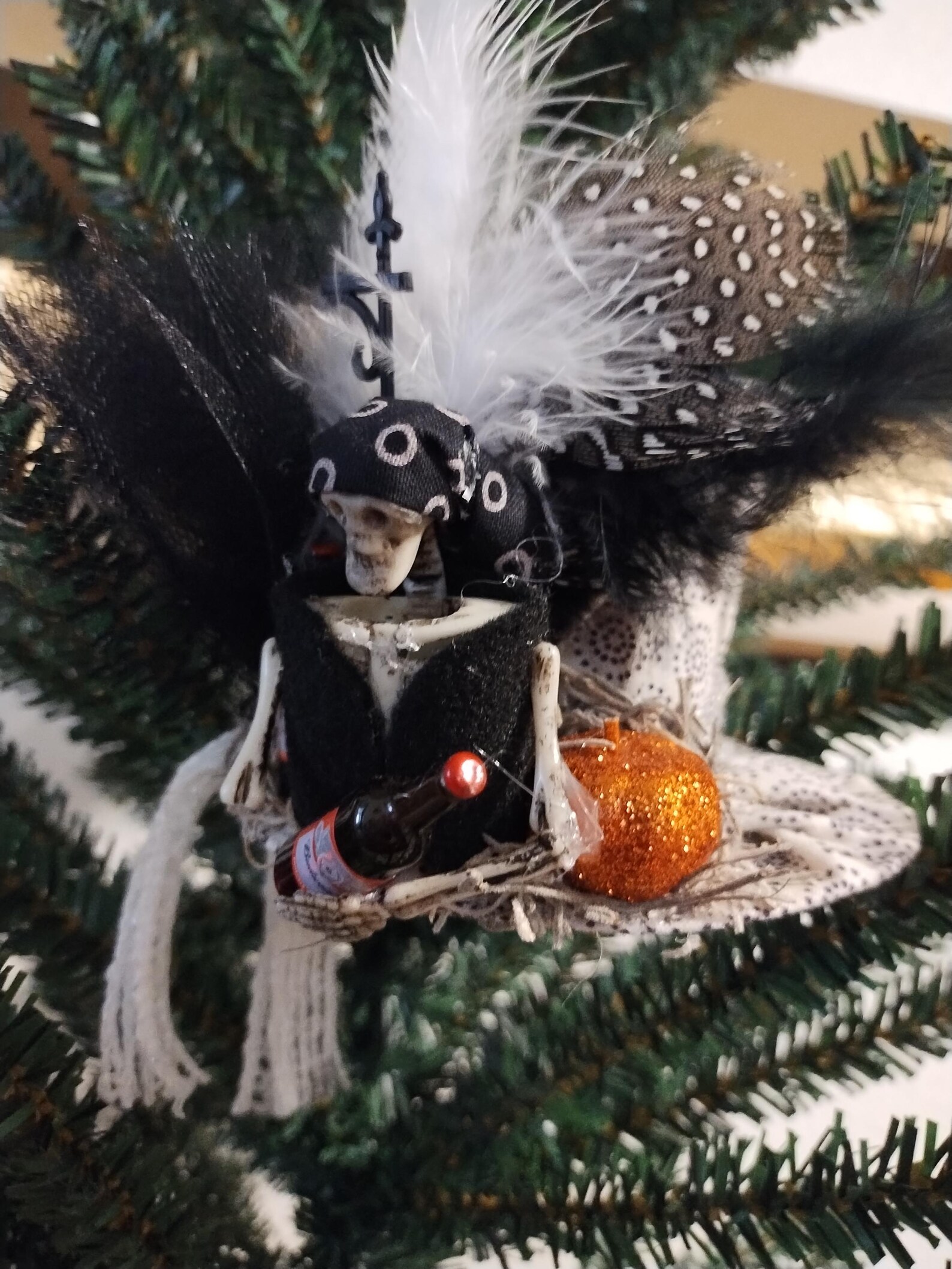 OOAK Gothic Skeleton Mad Hatter Hat Ornament - Etsy