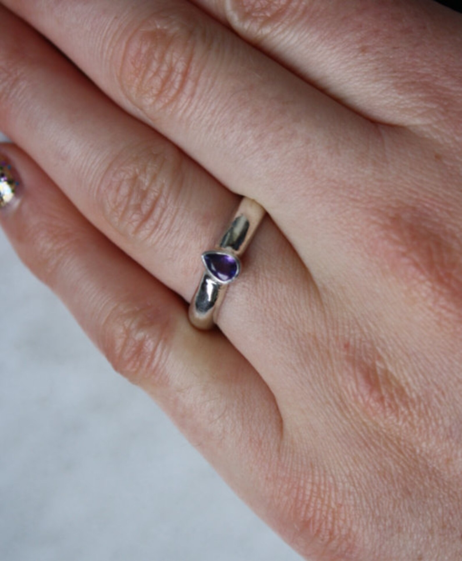 Purple Sapphire Sterling Silver Ring Size 6.75 - Etsy