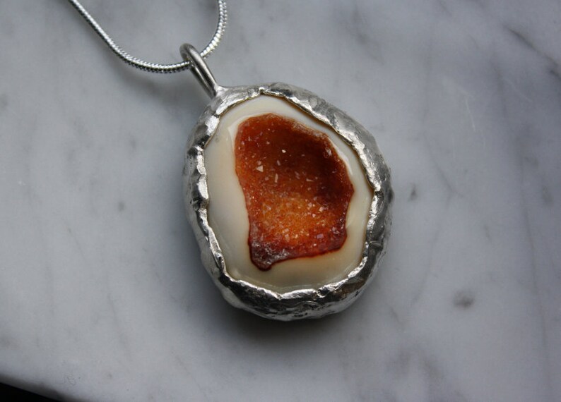 Monster Carnelian Geode Sterling Silver Pendant - Etsy