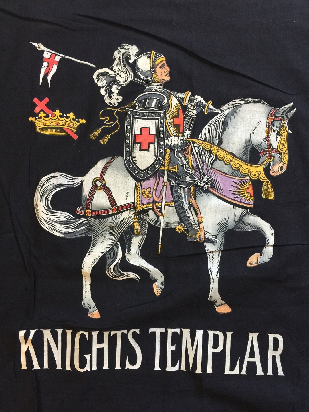 Knights Templar Banner Knight on Horseback Masonic 36 X 33 1940s-1950s ...