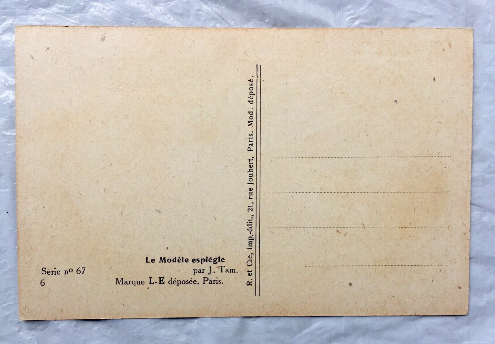 Risque French Postcard Illustrated Jean Tam Artist in Studio Unused ...