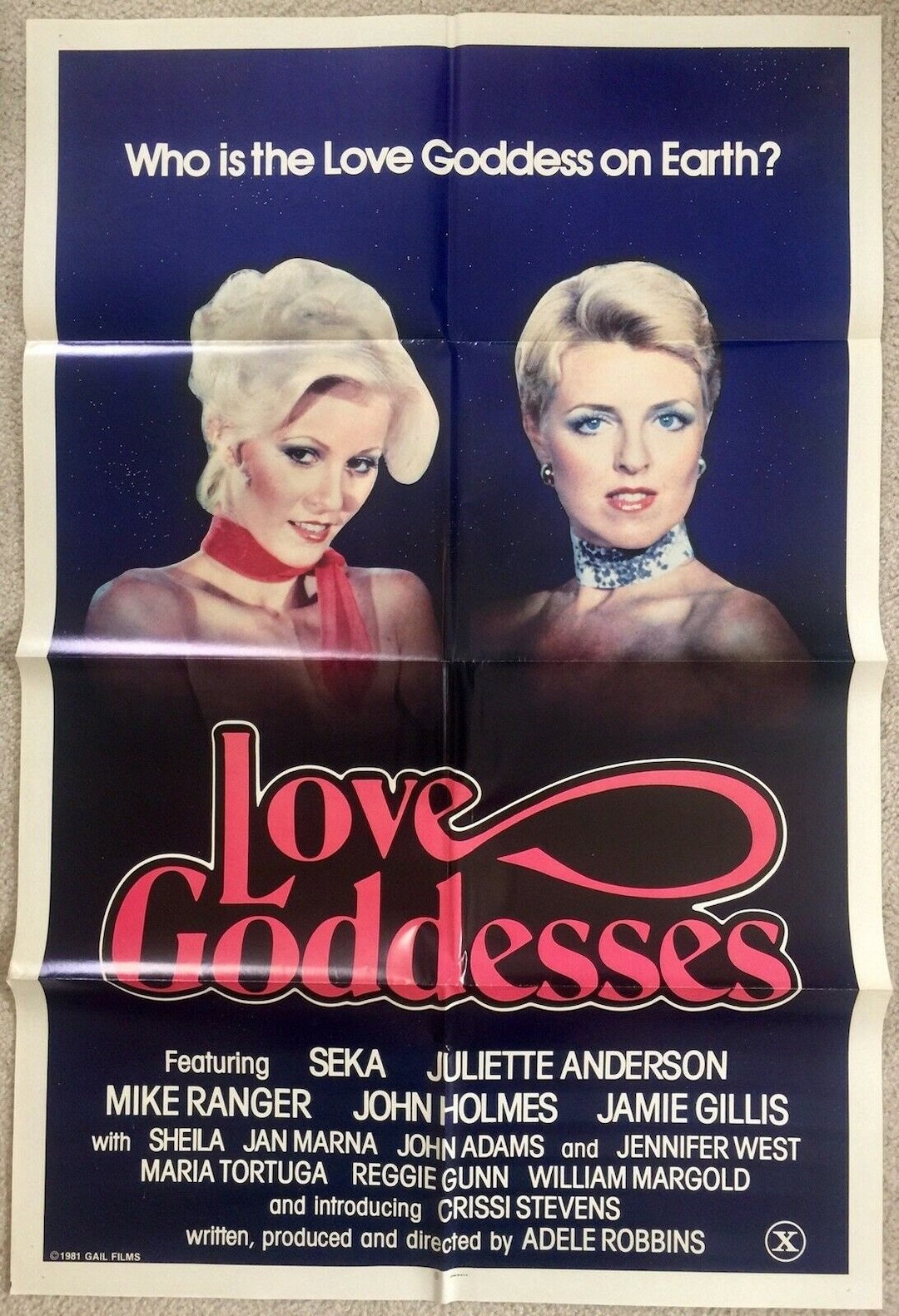 Love Goddesses Seka Sexploitation 1 Sheet Movie Poster Unused Aunt Peg ...