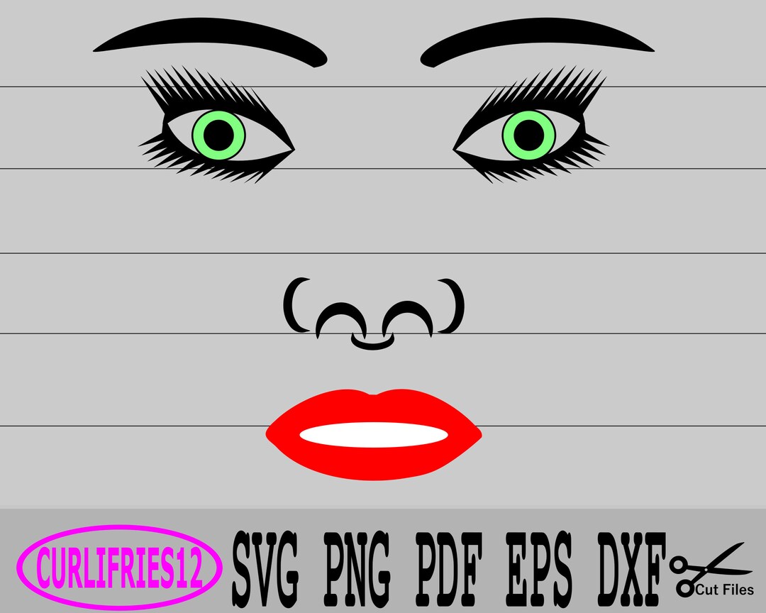 Girls Face SVG - Green Eyes SVG - Beautiful Face SVG - Etsy