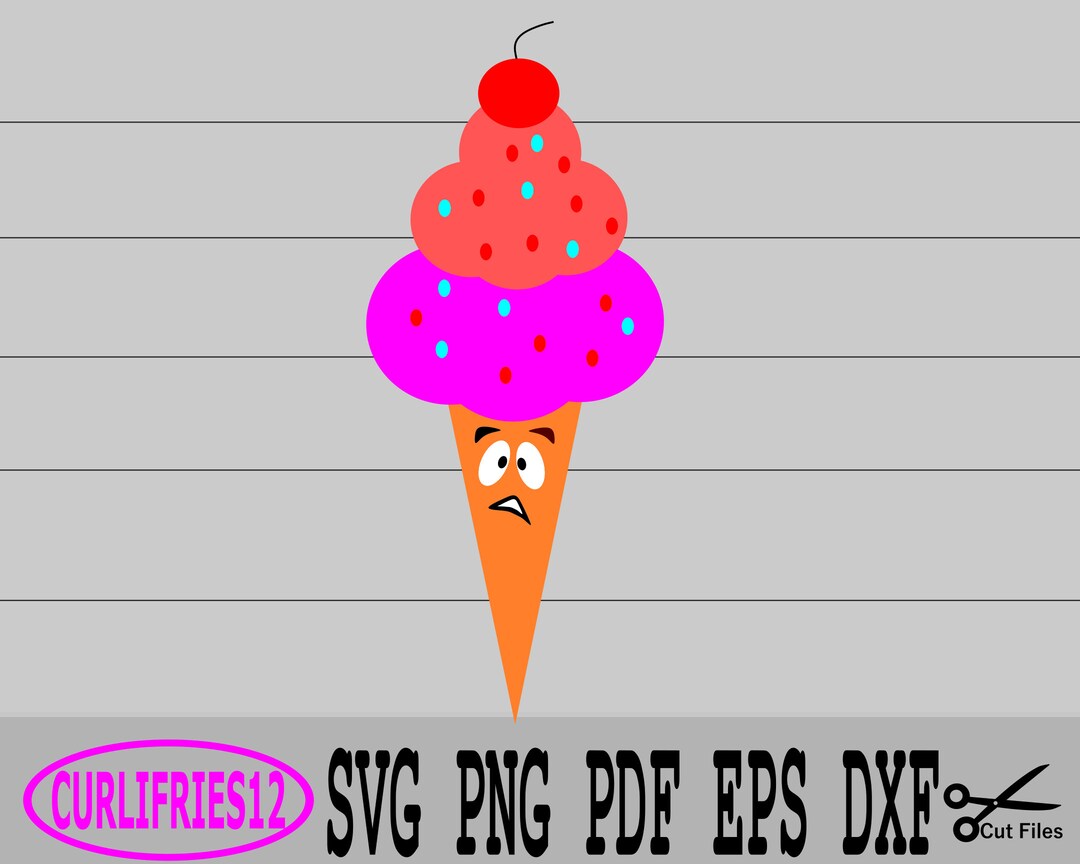 Helado SVG / Helado con cara divertida SVG - Etsy España