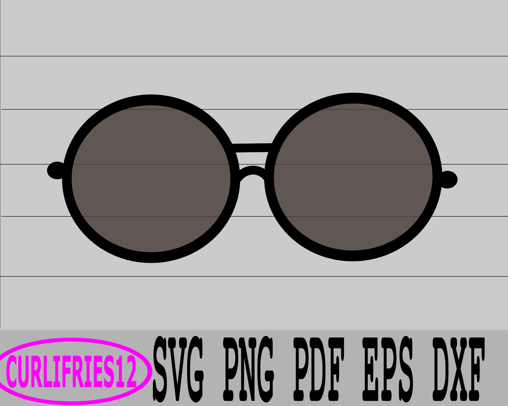 Round Glasses SVG | Sunglasses Round SVG | Cricut Cut Files | Silhoutte ...