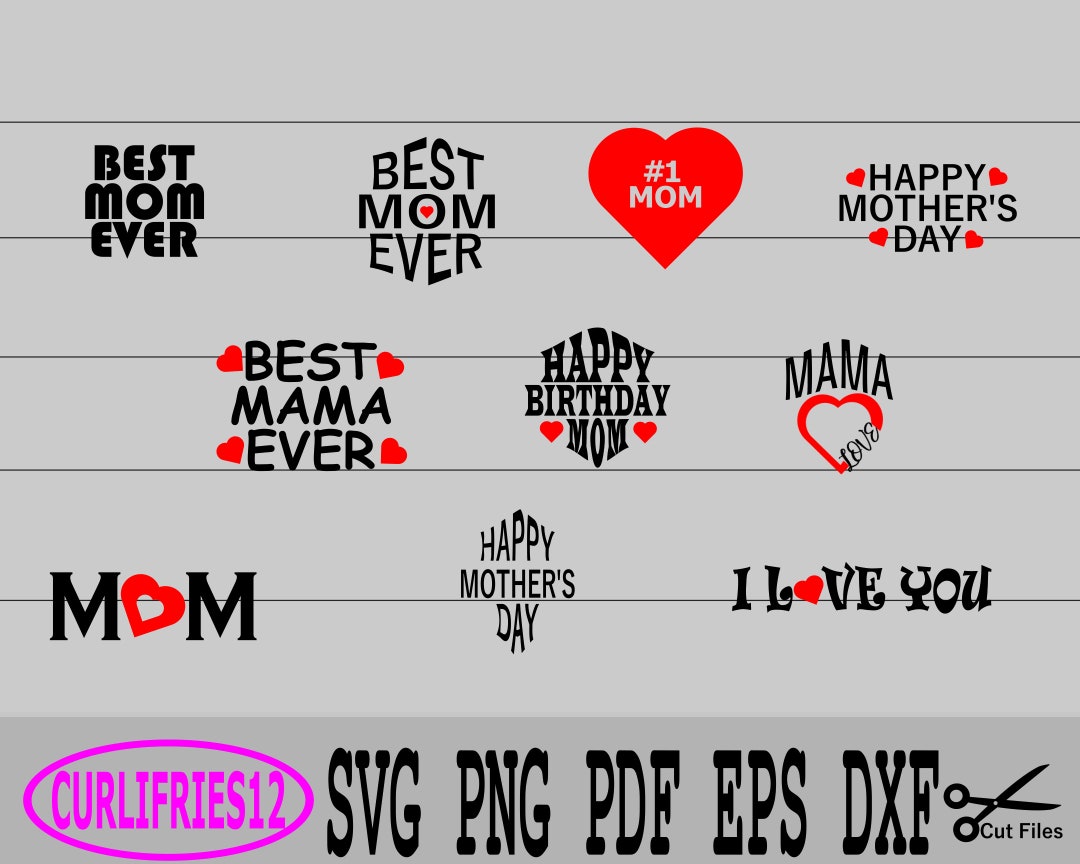 Mom Bundle Digital Download SVG PNG Mother's Day Birthday Love Mom ...