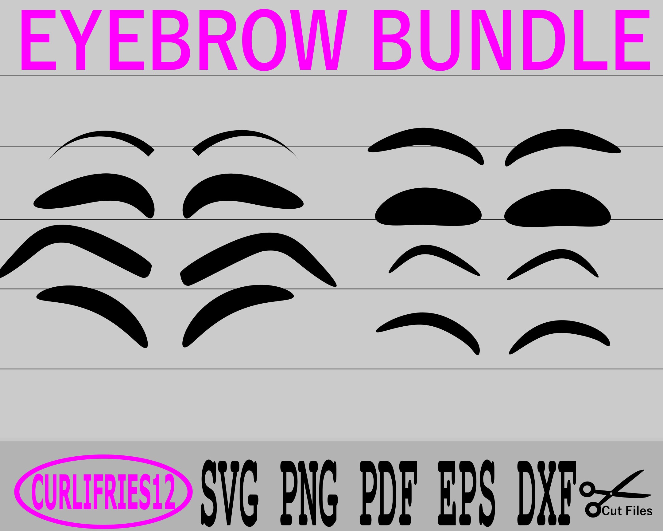 Eyebrow Bundle SVG - Eyebrows SVG - Clip Art SVG - Etsy