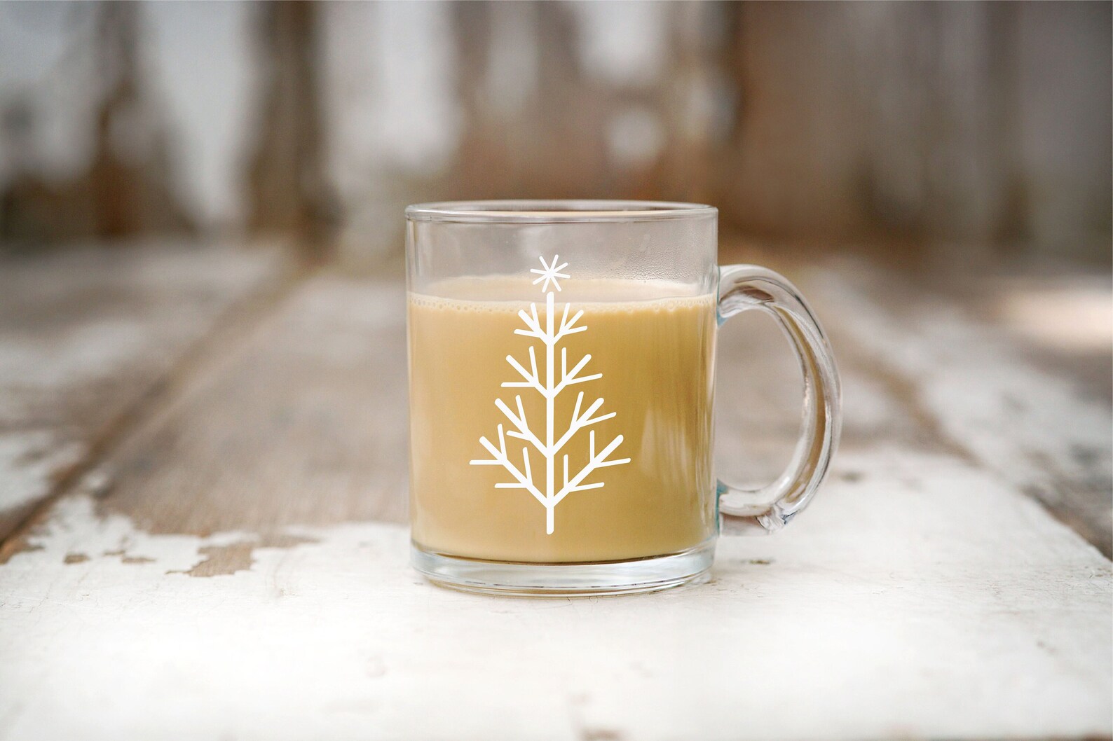 Minimalist Coffee Mug Christmas Tree Mug Glass Clear - Etsy