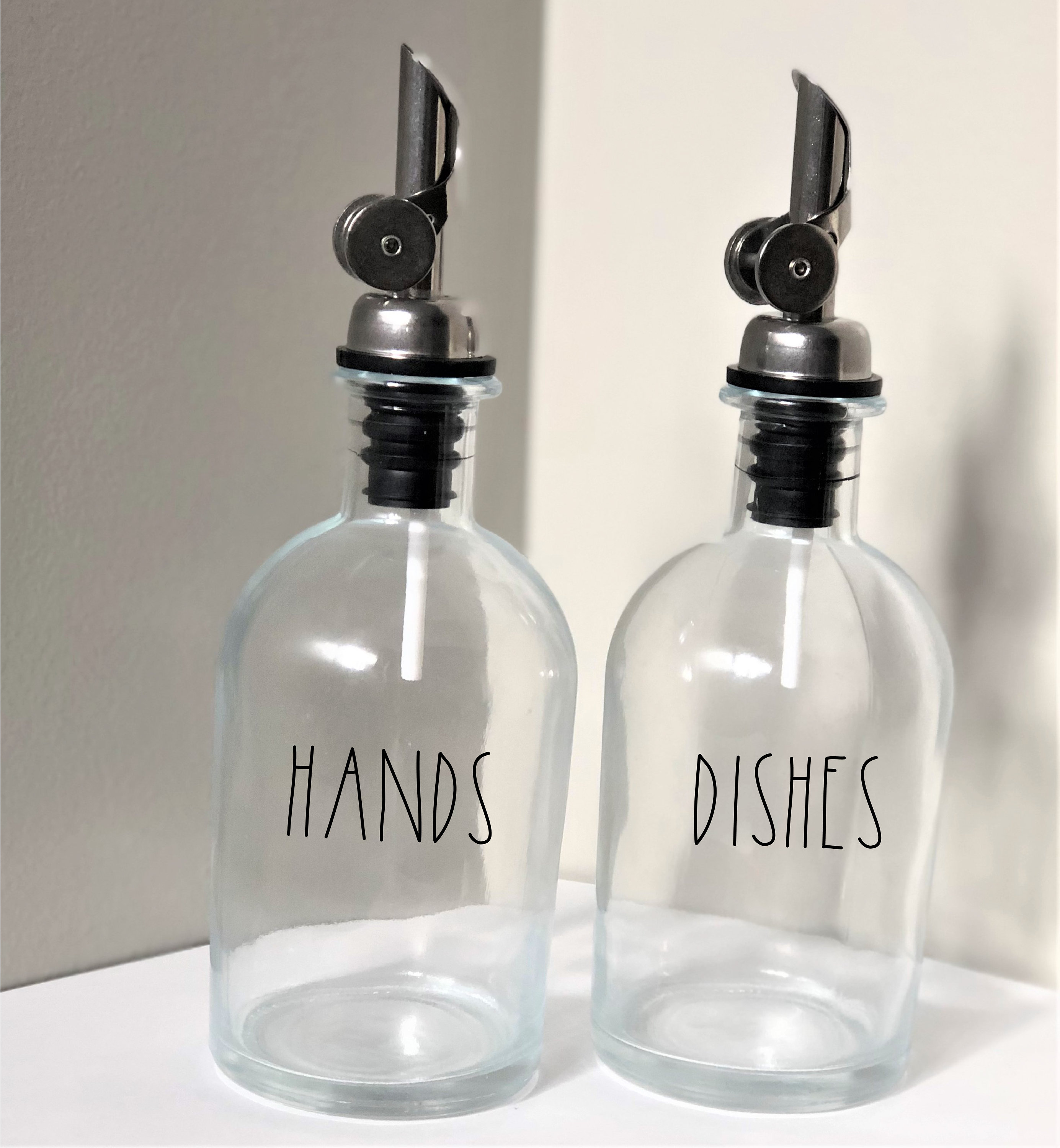 Self Pour Glass Bottle: Olive Oil, Soap Dispenser, Custom Label - Etsy