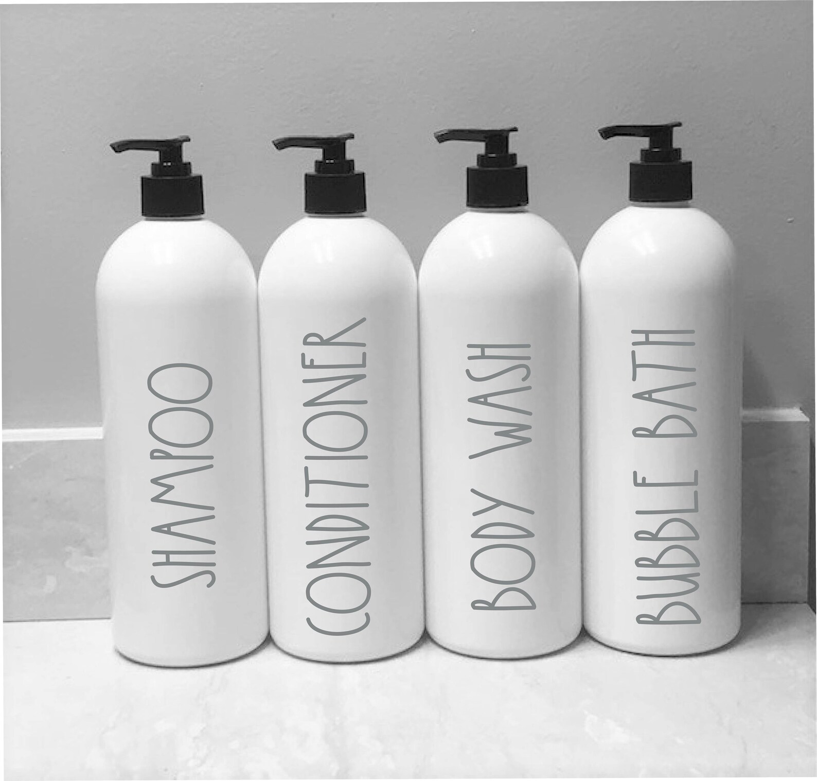 32 Oz Large White Labeled Shampoo Bottles, Refillable Bottle, Bathroom ...