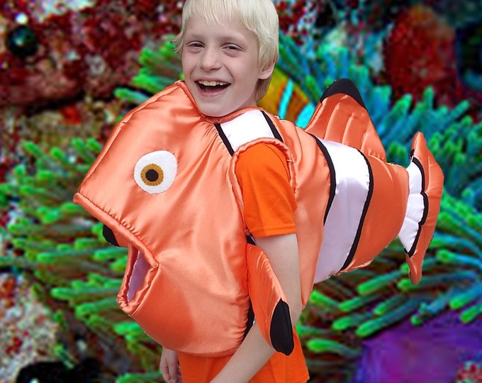 Nemo Fish Body Costume Satin Covered Foam Body Arm Holes, Fully Lined ...