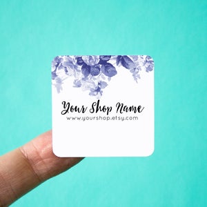 Custom Stickers Custom Labels Royal Blue Floral - Etsy