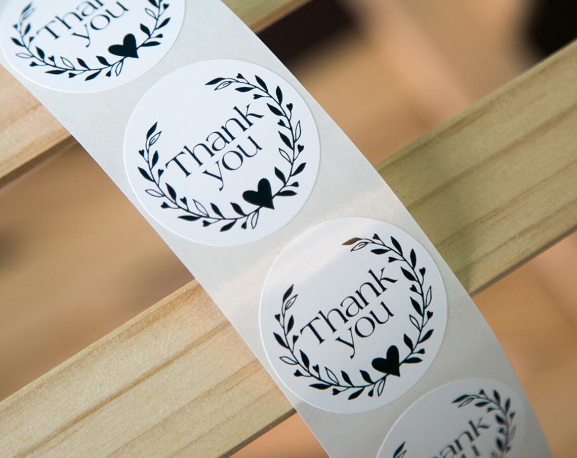 Thank You Stickers 1.5 Circle Stickers Thank You | Etsy