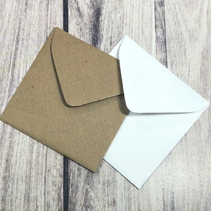 25 Mini Envelopes 3 1/8 Square Envelopes Little Envelopes 3.125x3.125 ...