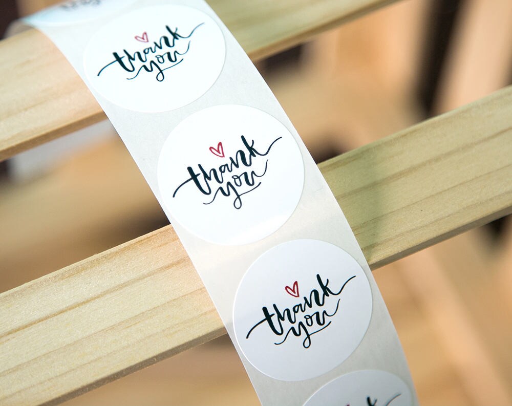 Thank You Stickers 1.5 round stickers Thank You | Etsy
