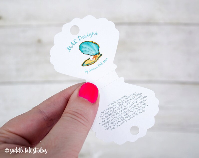 Seashell Fold Over Tags | Necklace Tags | Bracelet Tags | Necklace Hang ...