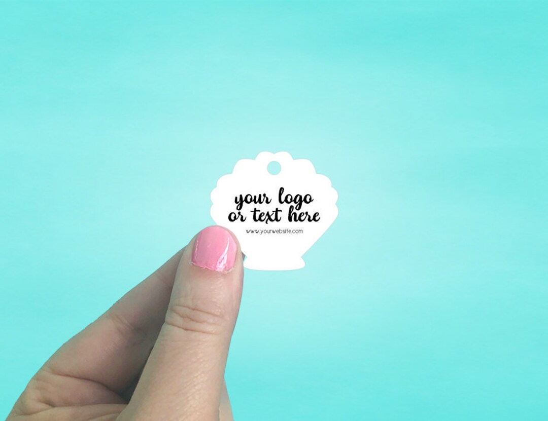 115 Custom Tags 1.5 X 1.4 Seashell Seashell Hang Tags Custom Tags ...