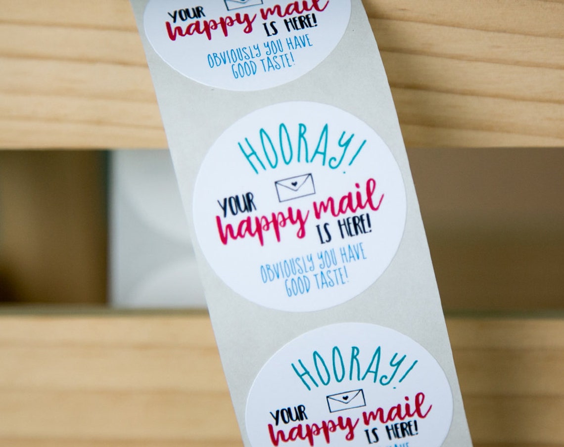 Happy Mail Stickers Packaging Stickers Thank You Stickers - Etsy