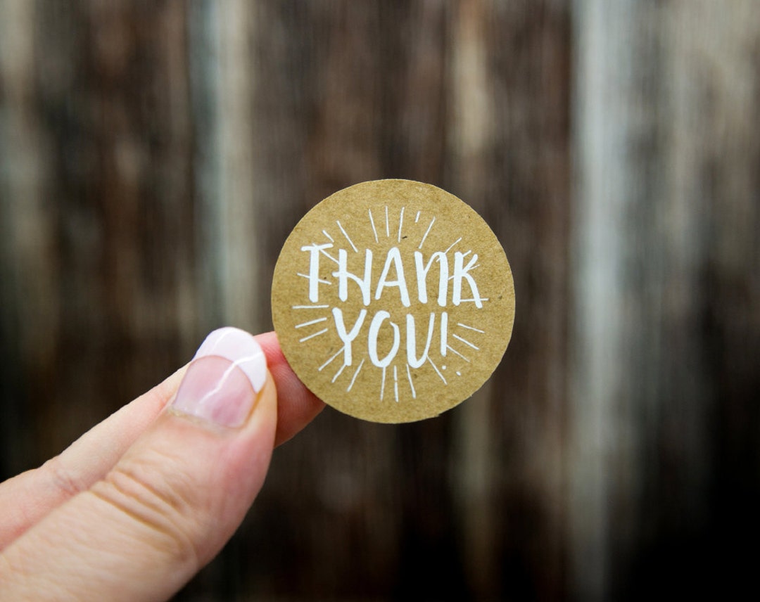 Thank You Labels Packaging Stickers 1.5 Set of 60 Handmade Stickers ...