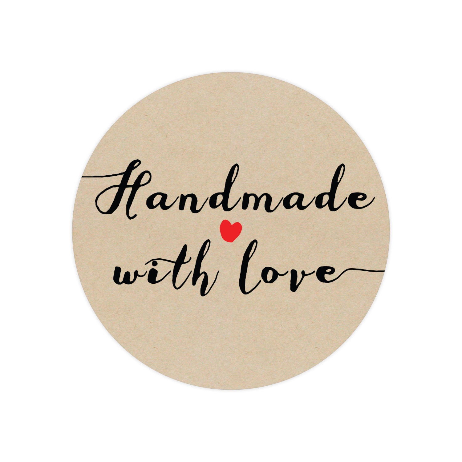 Handmade with Love Stickers Circle Stickers Handmade with | Etsy