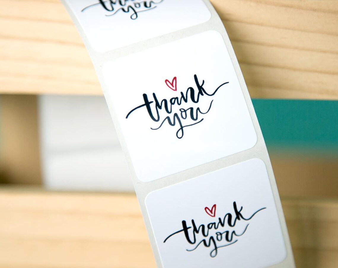 Thank You Stickers 1.5 Square Stickers Thank You | Etsy