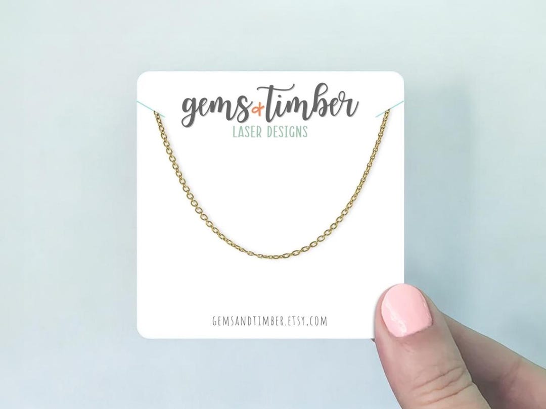 Necklace Cards 3 X 3" Set of 45, Custom Necklace Display Cards ...