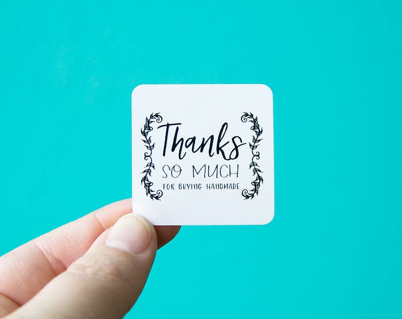 Thank You Labels Square Shape Thank You Stickers Shop - Etsy