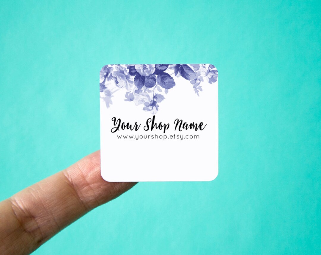 Custom Stickers Custom Labels Royal Blue Floral - Etsy
