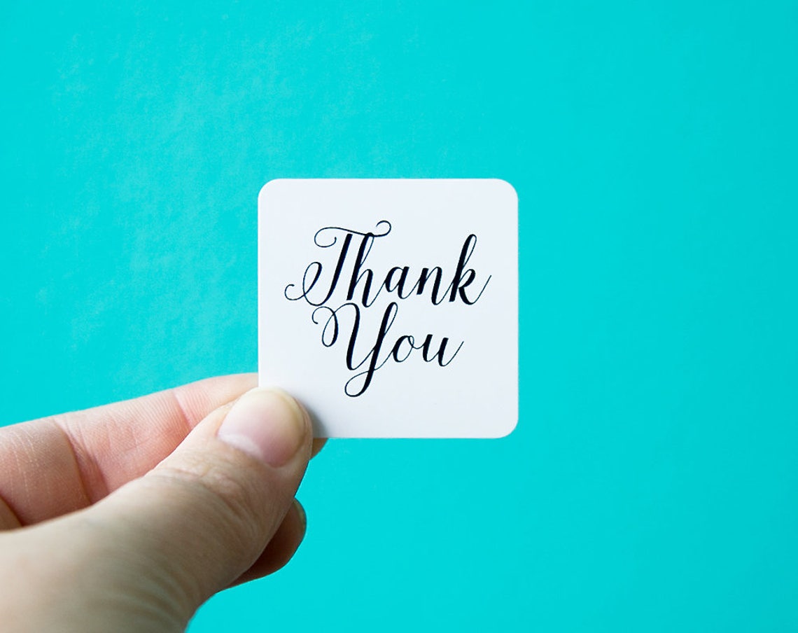 Thank You Labels Square Shape Thank You Stickers Shop | Etsy