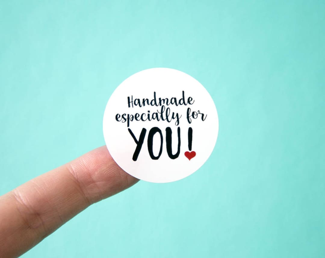 Handmade for You Stickers | 1.5" Circle Stickers | Thank You Labels ...