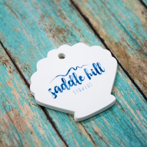 115 Custom Tags 1.5 X 1.4 Seashell Seashell Hang Tags Custom Tags ...