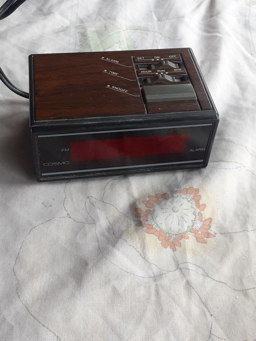Cosmo Mini Alarm Clock E529B Walnut Grain Finish 80's - Etsy