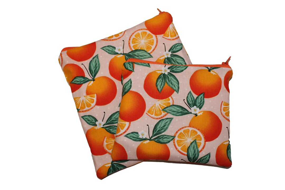 Oranges on Pale Pink Snack and Sandwich Bag - Etsy